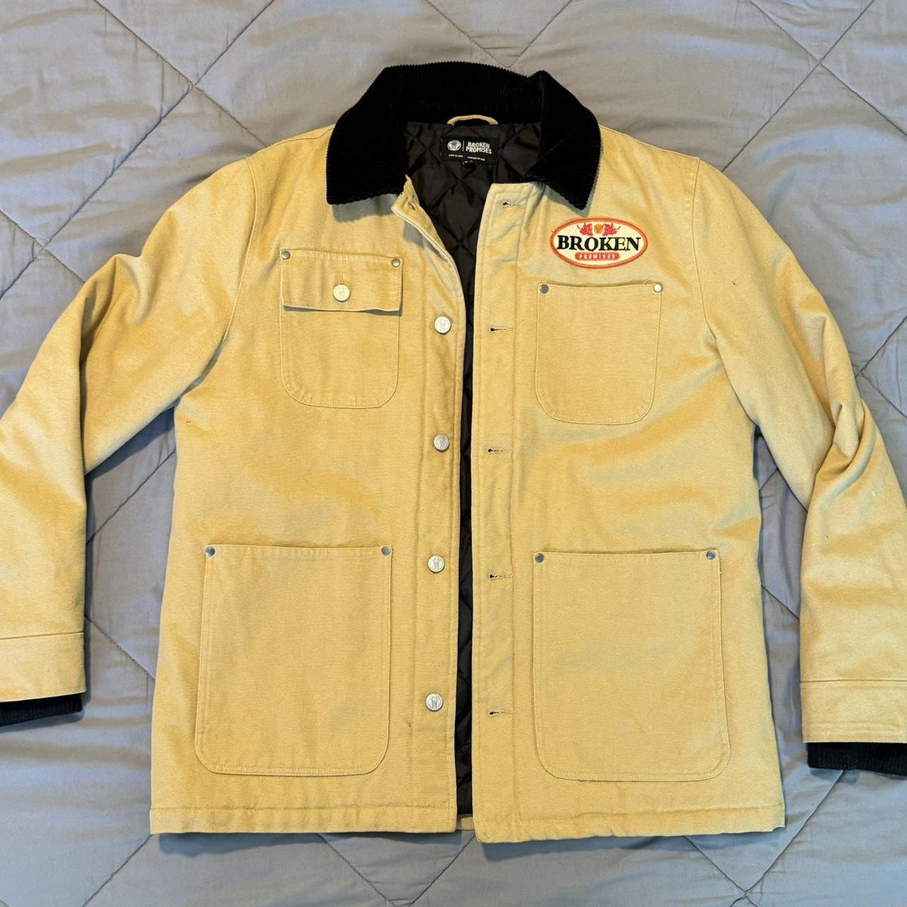 Tan and black Promises jacket #skater Broken... - Depop