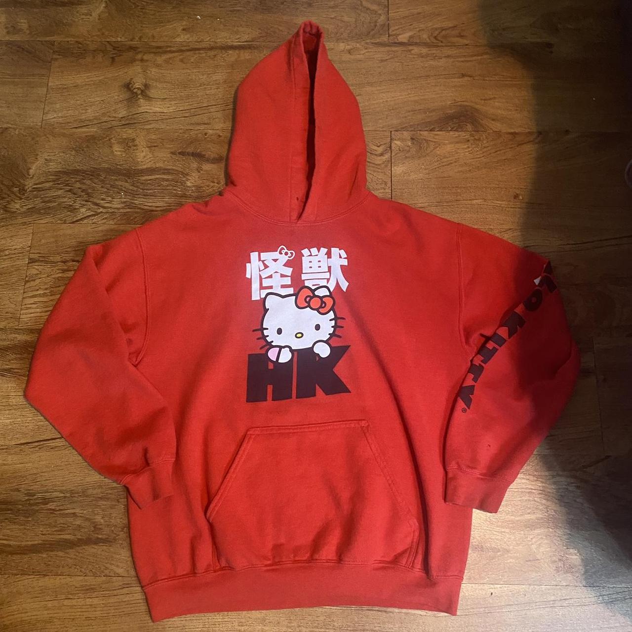 Hello Kitty hoodie Hello kitty design Red Sleeve... - Depop