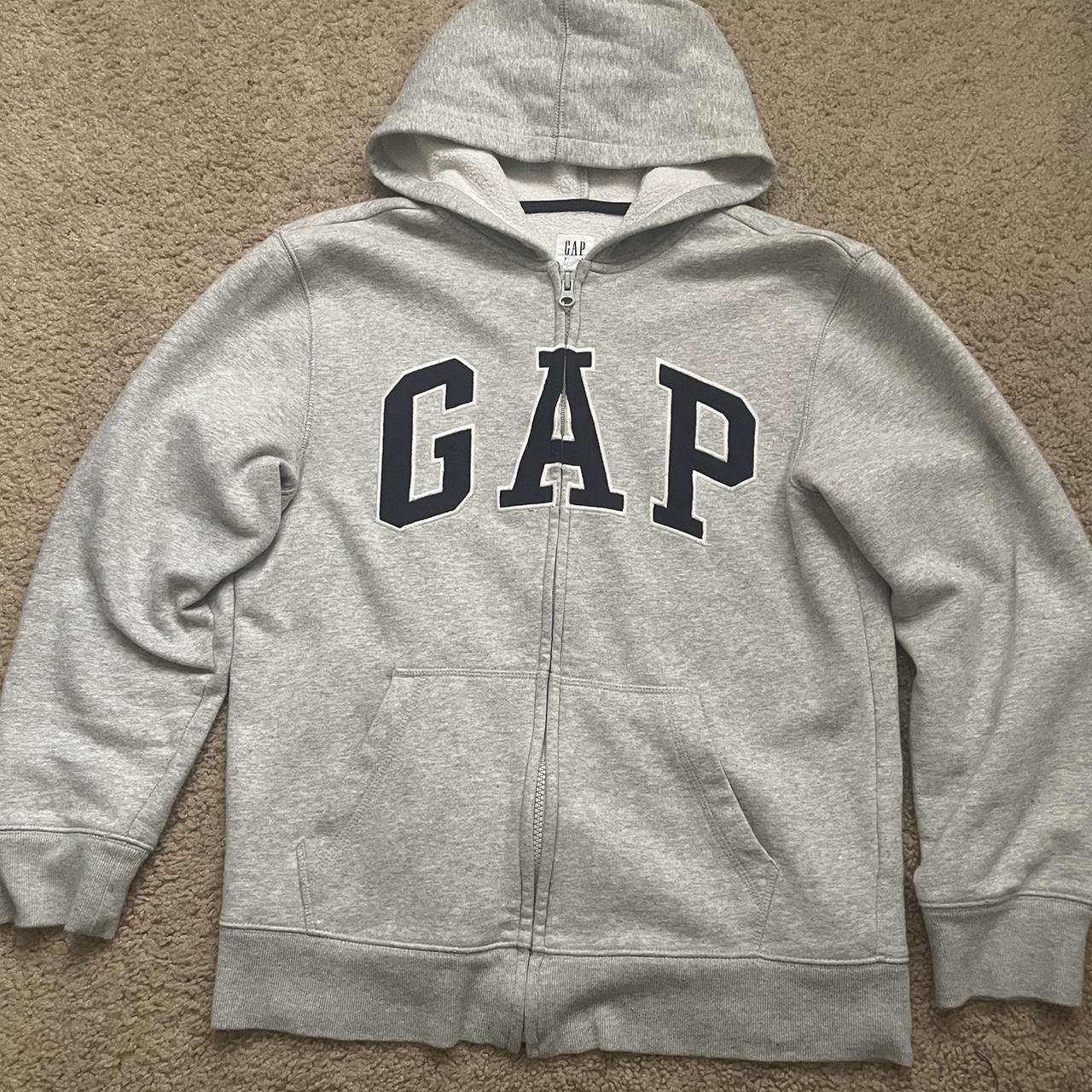 XXL kids Gap grey zip-up hoodie Great condition Dm... - Depop