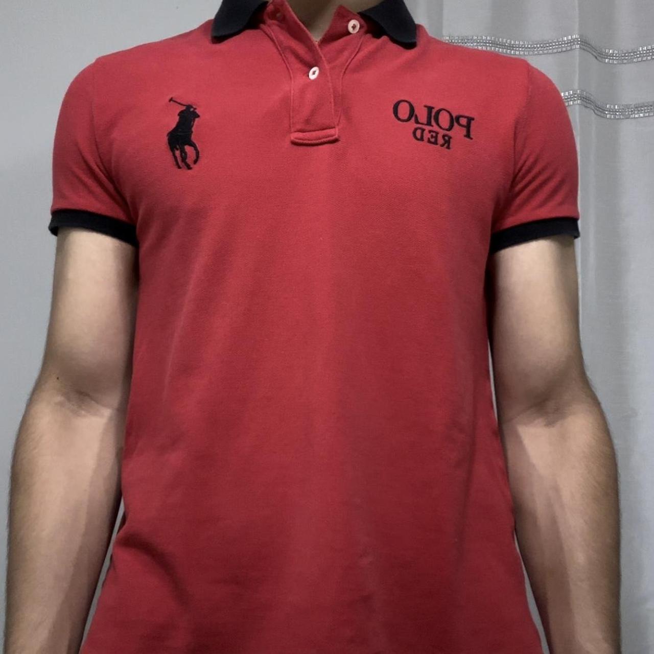 M Ralph Lauren Red and Block Polo Amazing Embroidery... - Depop