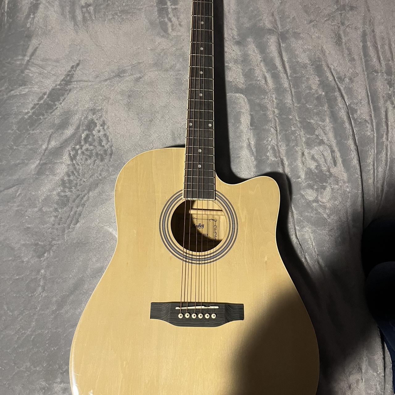 Cream acoustic guitar, played only a couple times,... - Depop