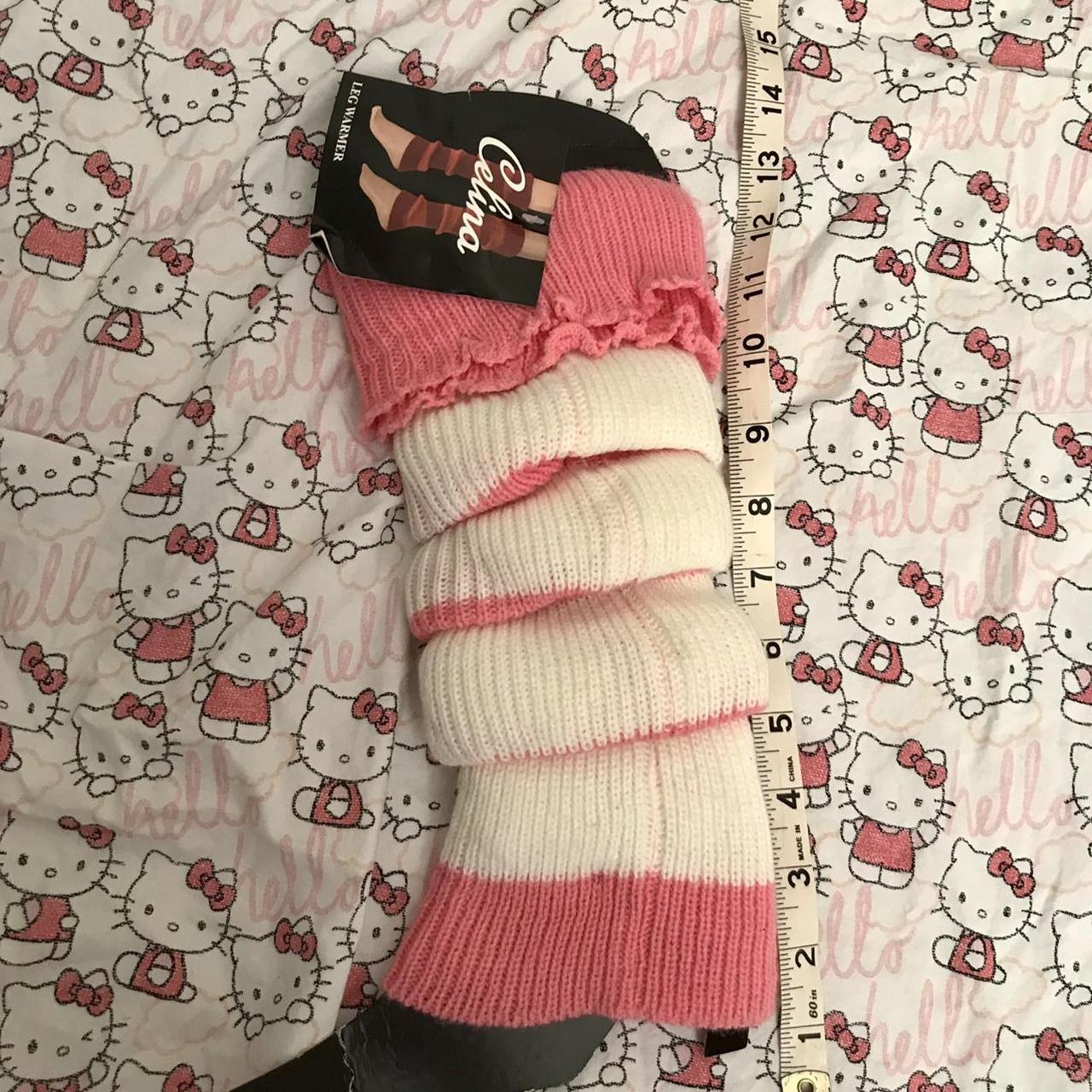 pink white new leg warmers y2k 2000s messages and... - Depop