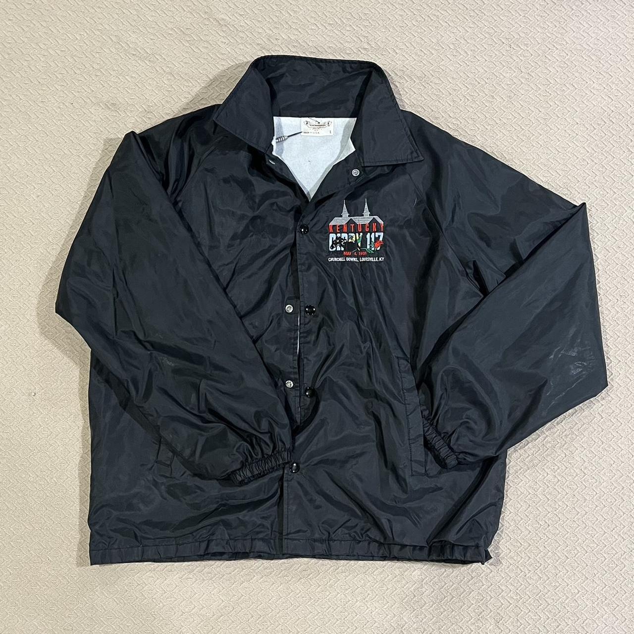 Vintage 1991 Kentucky Derby button up light jacket... - Depop