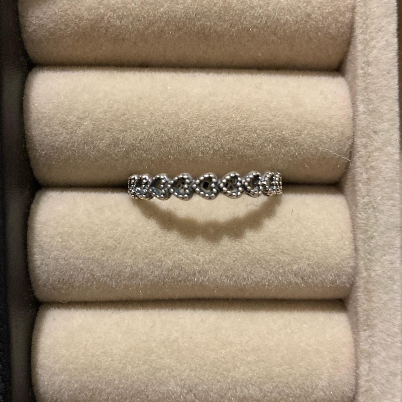 Silver Pandora Heart Ring Barely used #ring #heart... - Depop