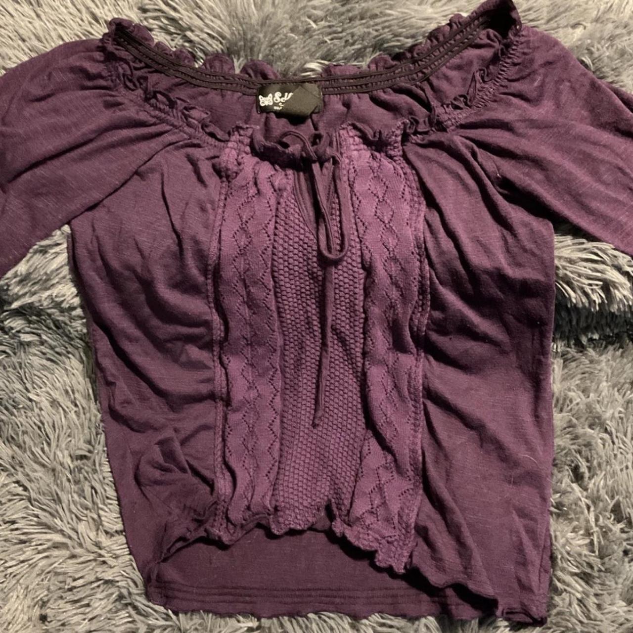 Purple Peasant Top Net Detail Small S See all... - Depop