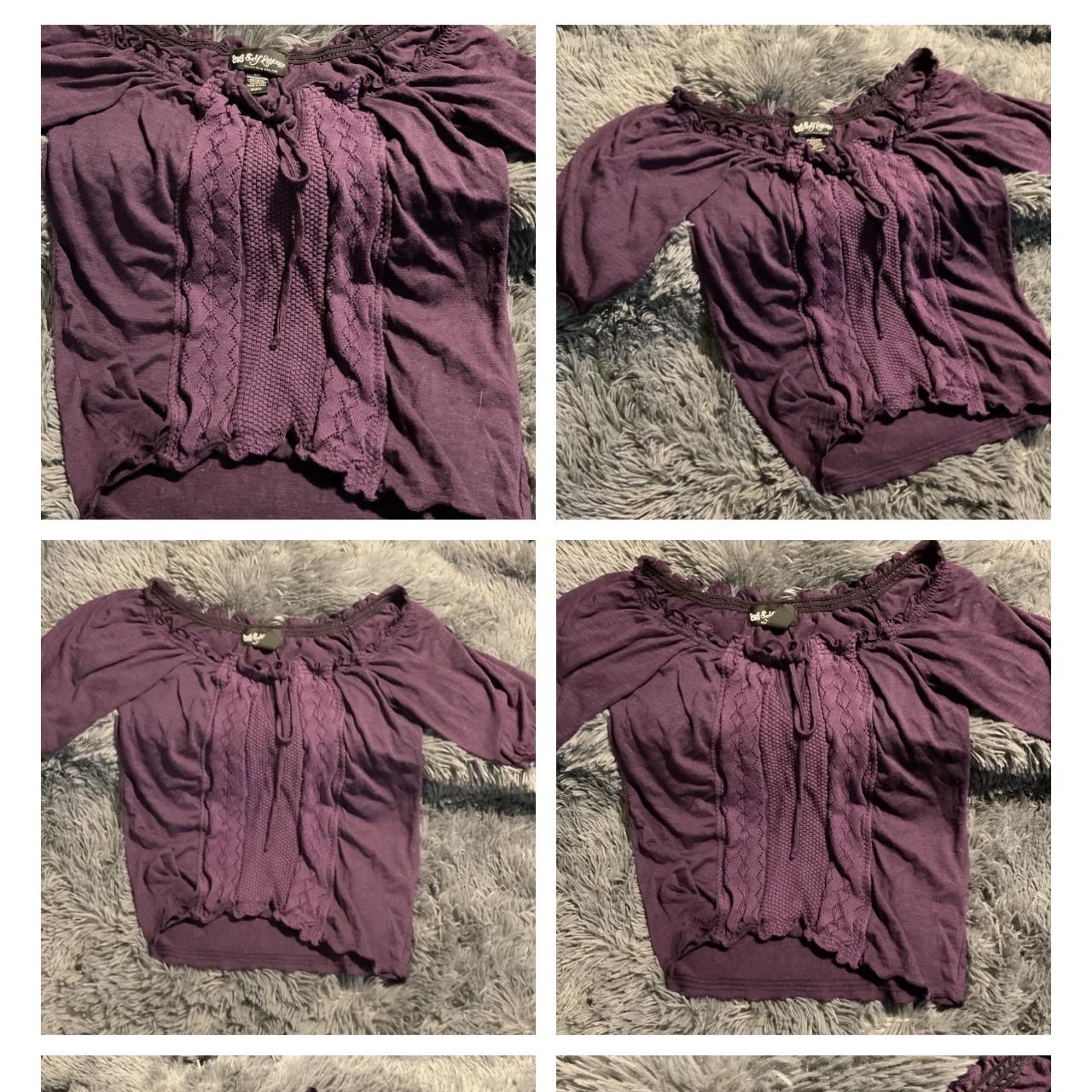 Purple Peasant Top Net Detail Small S See all... - Depop