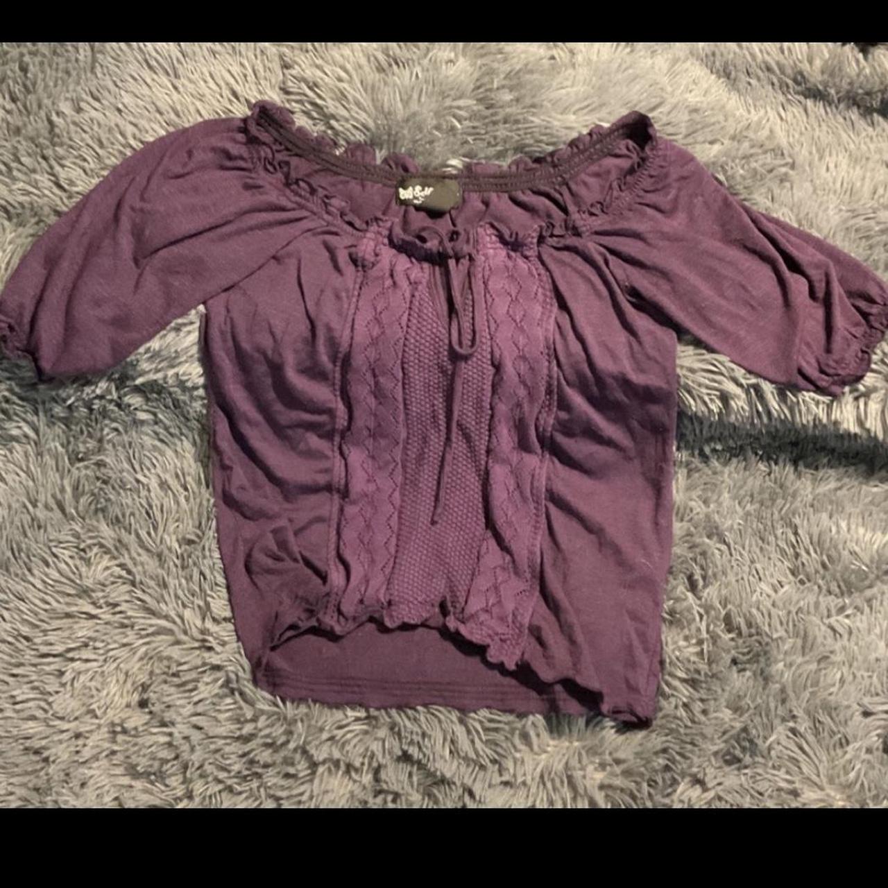 Purple Peasant Top Net Detail Small S See all... - Depop