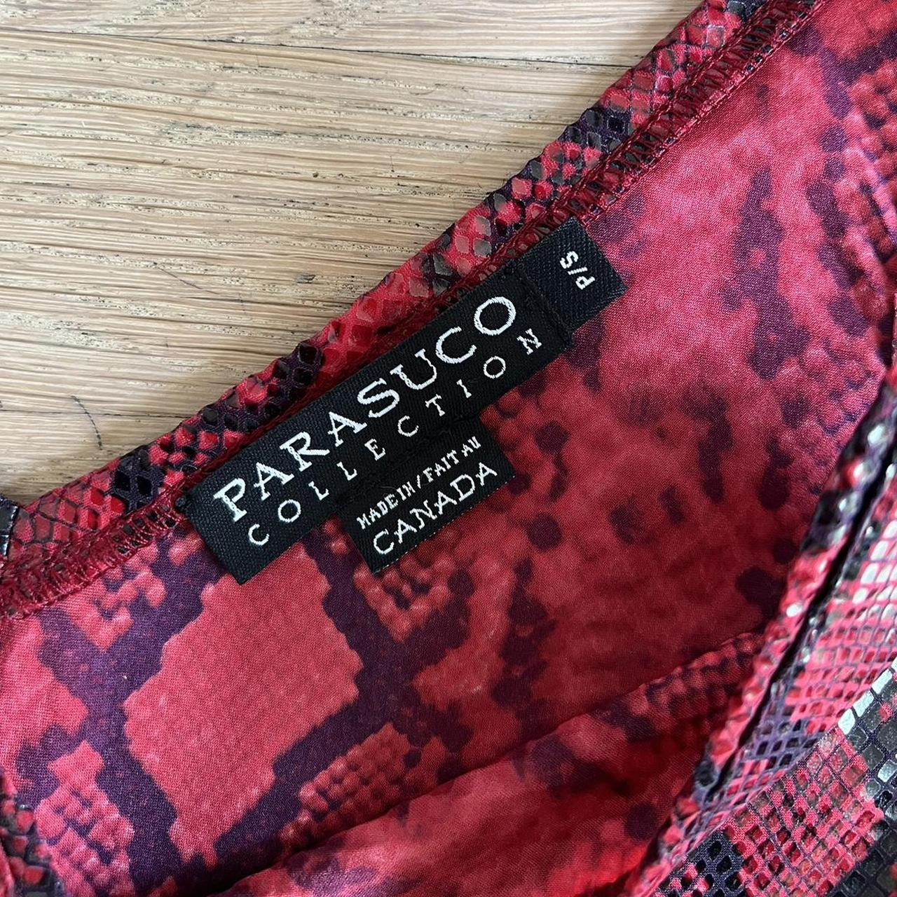 Vintage Parasuco red snake skin tank top - size... - Depop