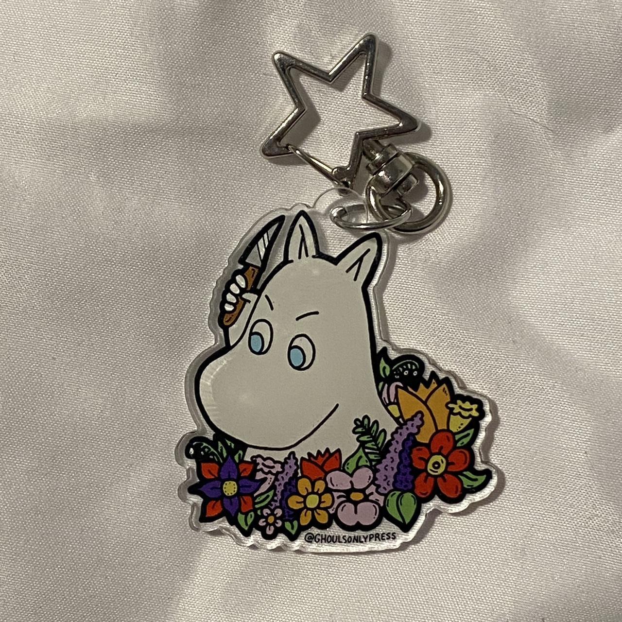 Moomin art keychain #moomin#cute#art#keychain#flowers - Depop