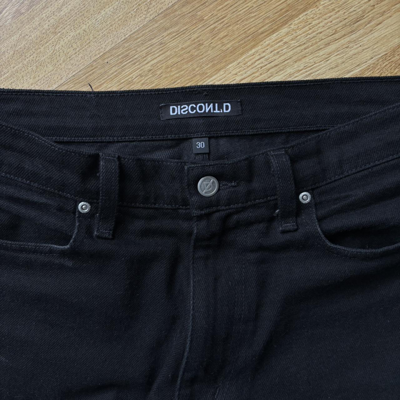 Discontd Jet black wideleg baggy denim jeans Size... | Depop