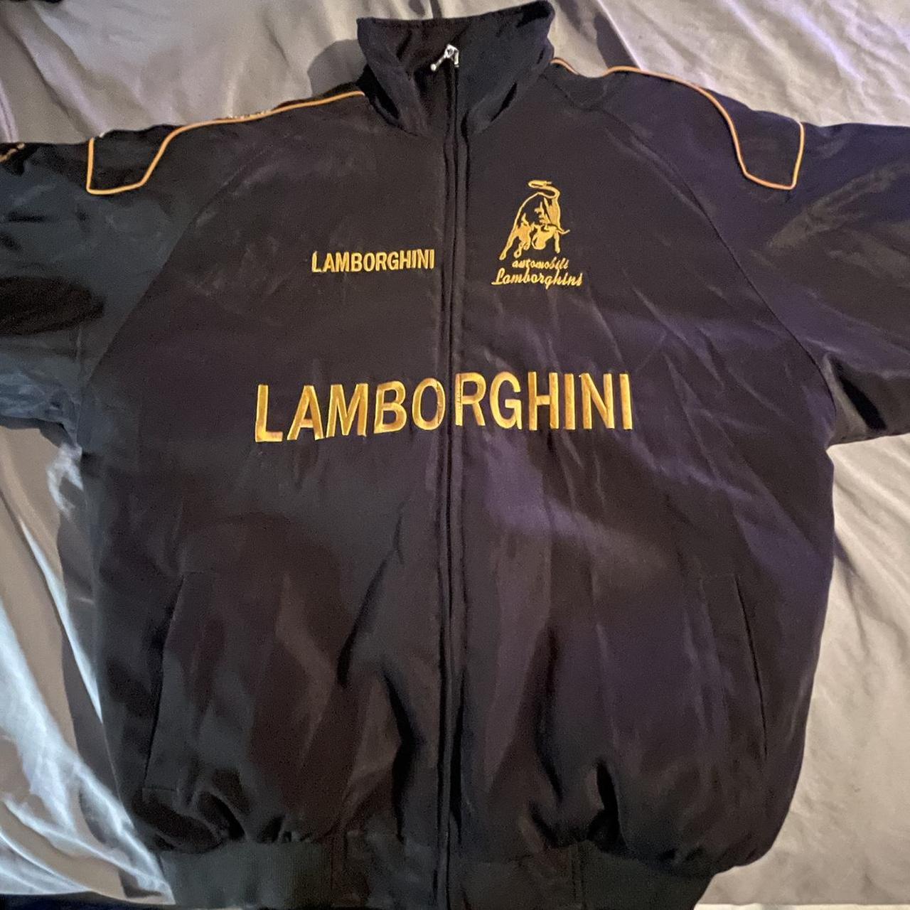 Black and yellow Lamborghini racing jacket Lightly... - Depop