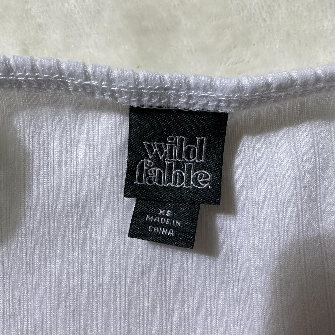 White wild Fable ribbed v neck bodysuit - Depop