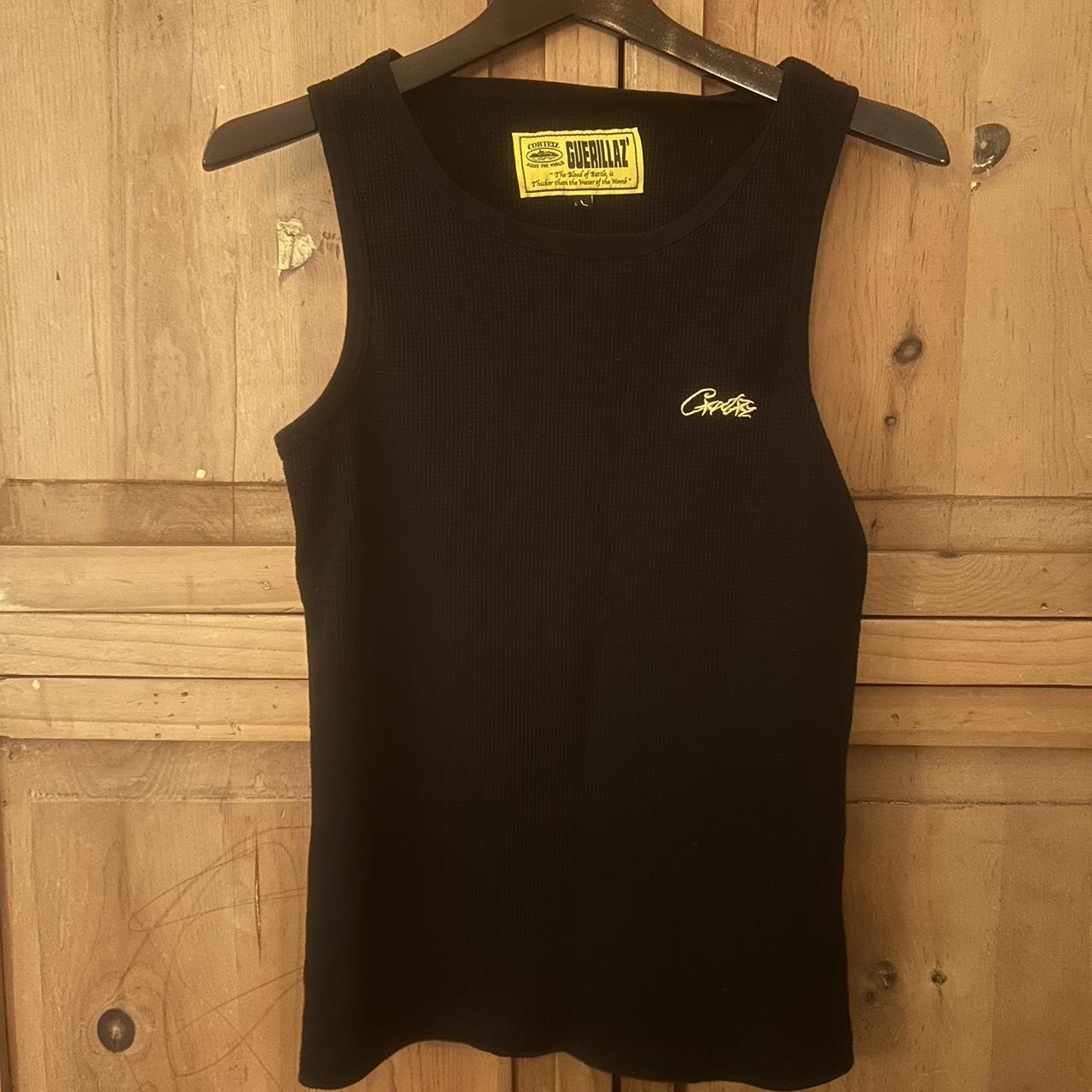 black corteiz waffle type pattern tank top rare ‼️... - Depop