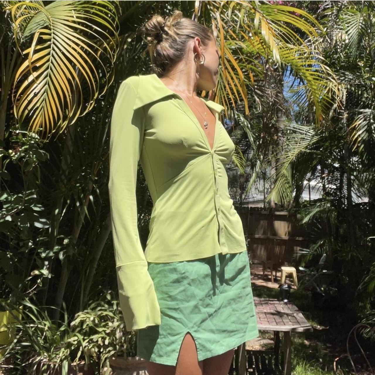 Bec and Bridge Myla Blouse in Green Size 6 Like new,... - Depop