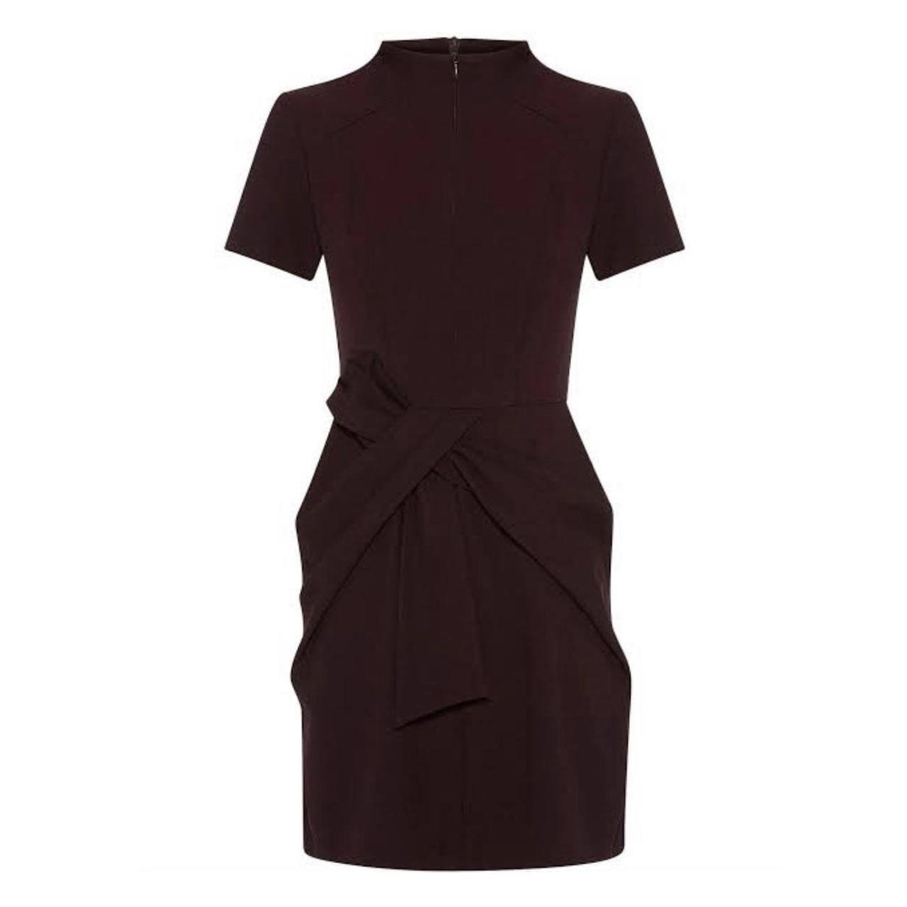 CUE Twist Waist Dress in Aubergine Size 8 RRP:... - Depop