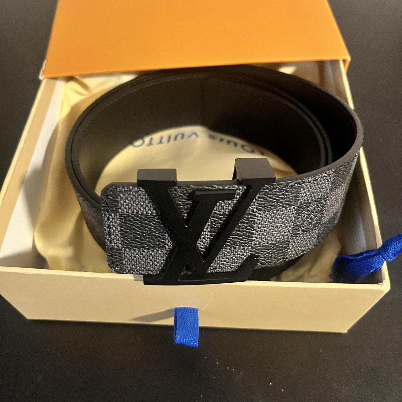 LV Belt Black Buckle Size 36 (90 cm) Receipt in... - Depop