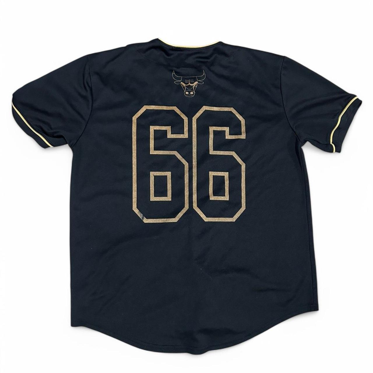 Black and gold Chicago Bulls baseball jersey fits... | Depop