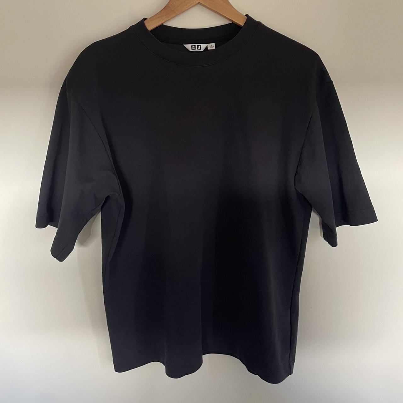 Uniqlo Airism tee - black Size small - oversized... | Depop