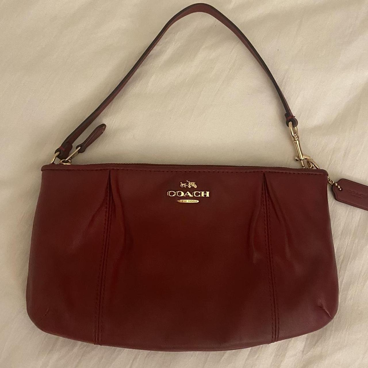 Coach Women's Red and Burgundy Bag | Depop