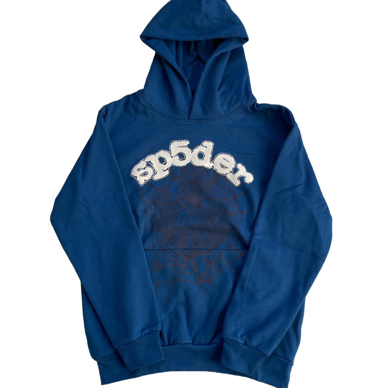 Sp5der OG Websuit Blue Hoodie Medium New never... - Depop