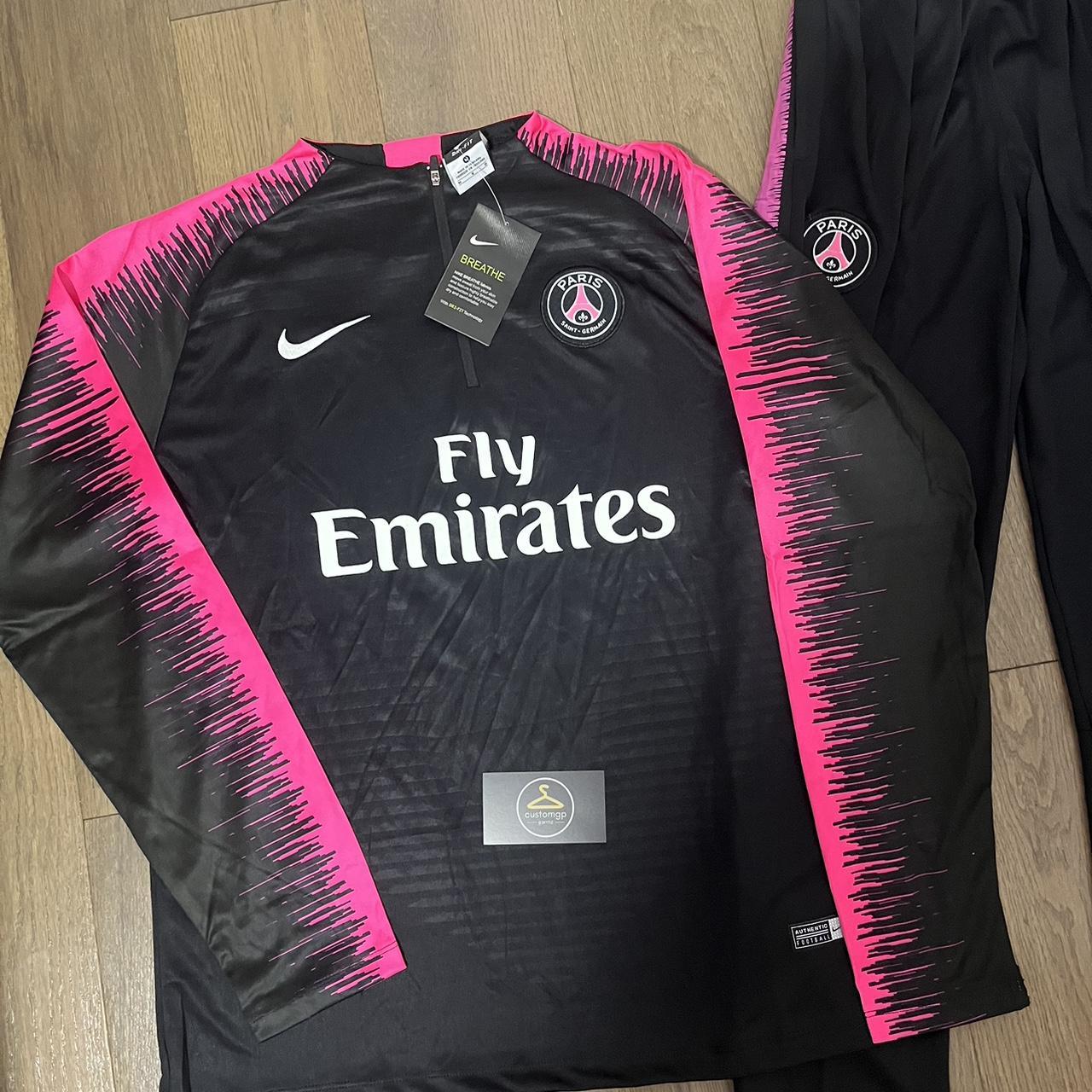Nike x PSG Dri-Fit Tracksuit Black Pink 18/19 size... - Depop