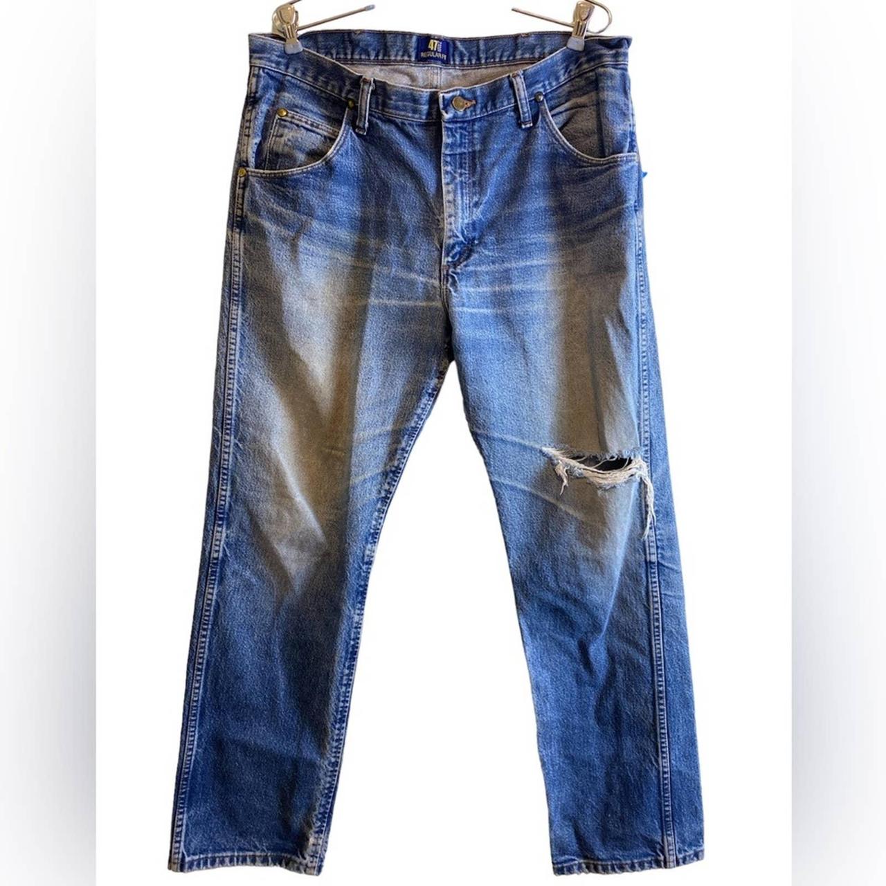 Wrangler jeans Used worn condition waist straight... - Depop