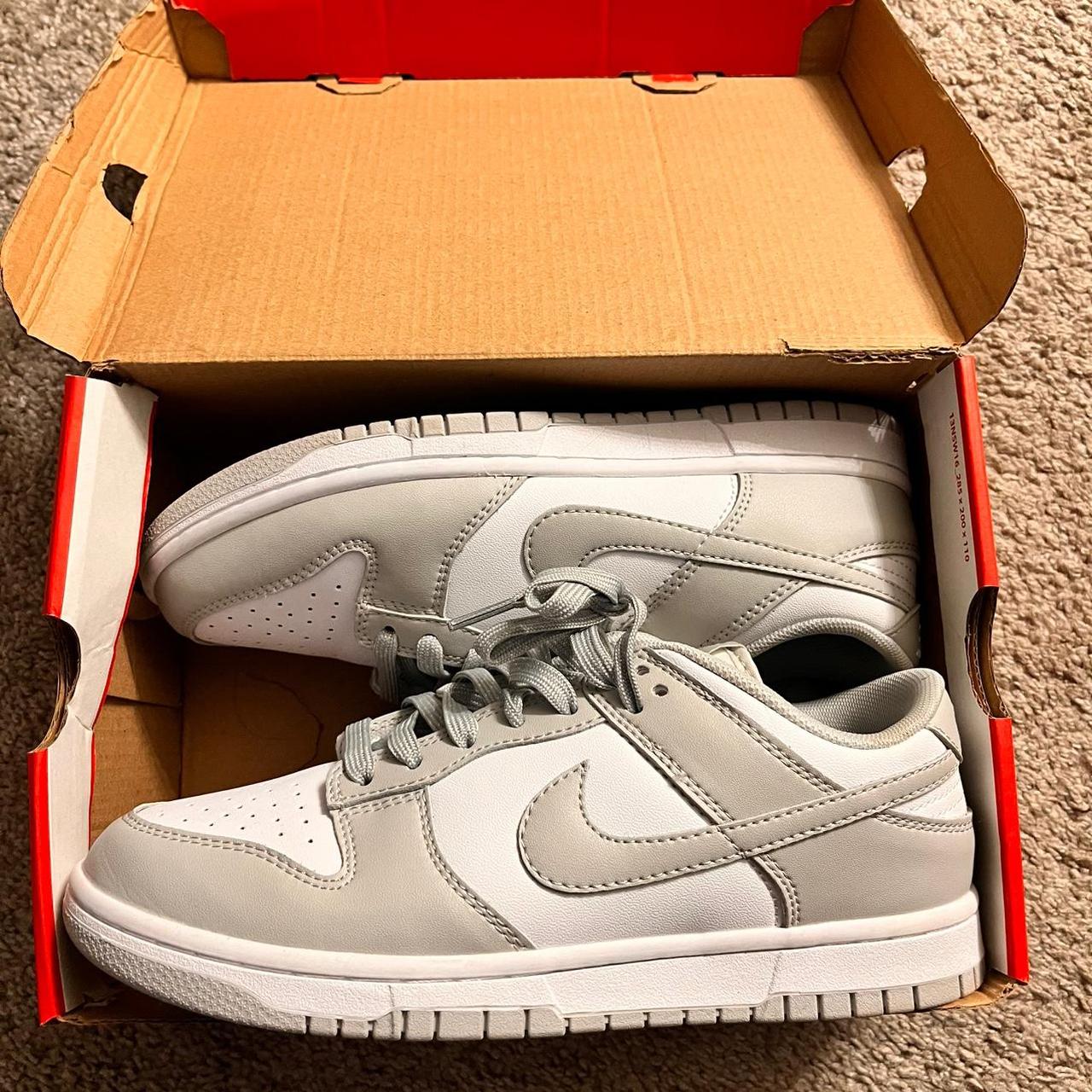 Grey and white Nike Dunks 2021 I only wore them... | Depop