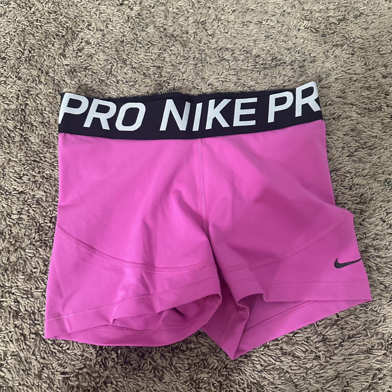 pink nike pros never worn size: small - Depop