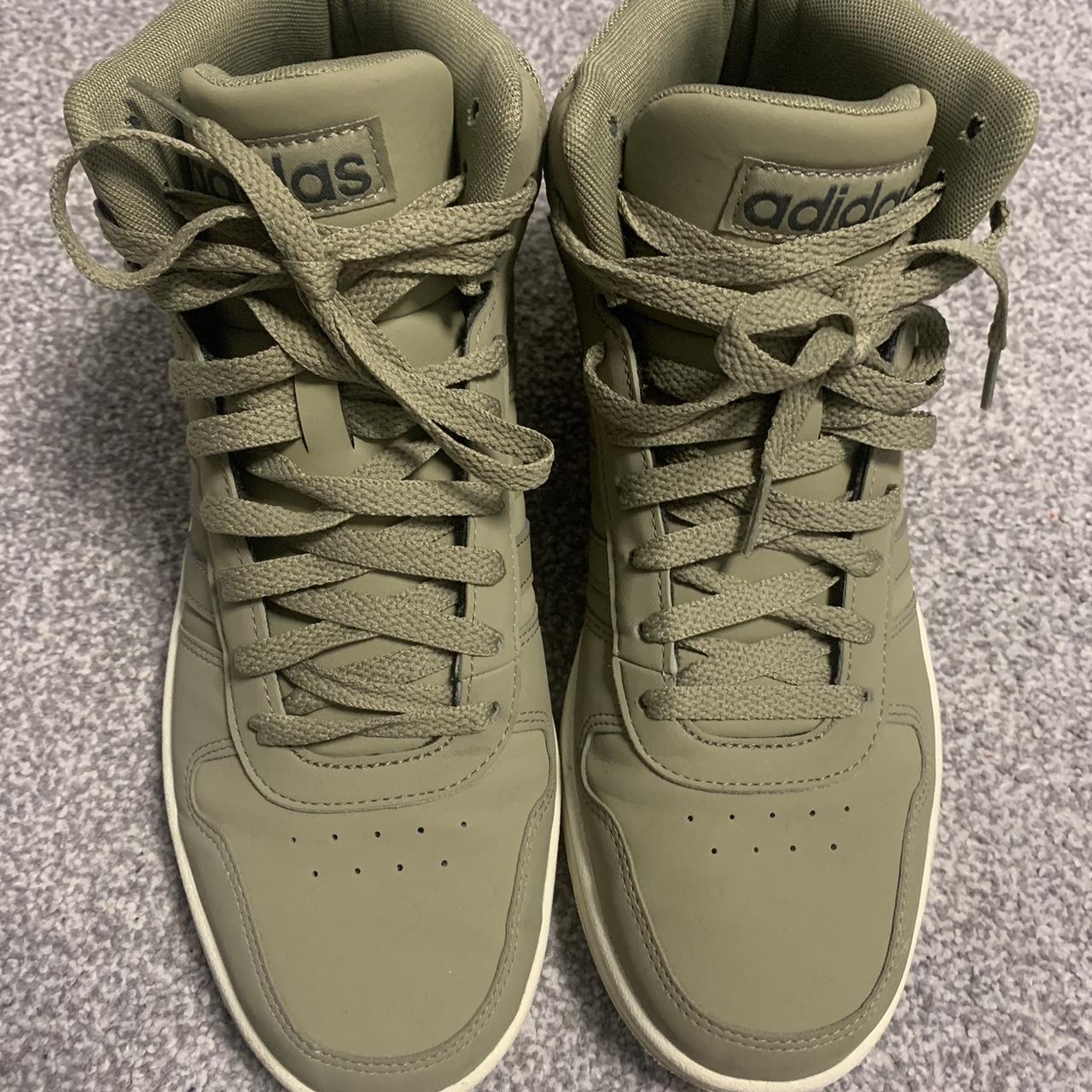 Green adidas high tops trainers shoes #trainers... - Depop