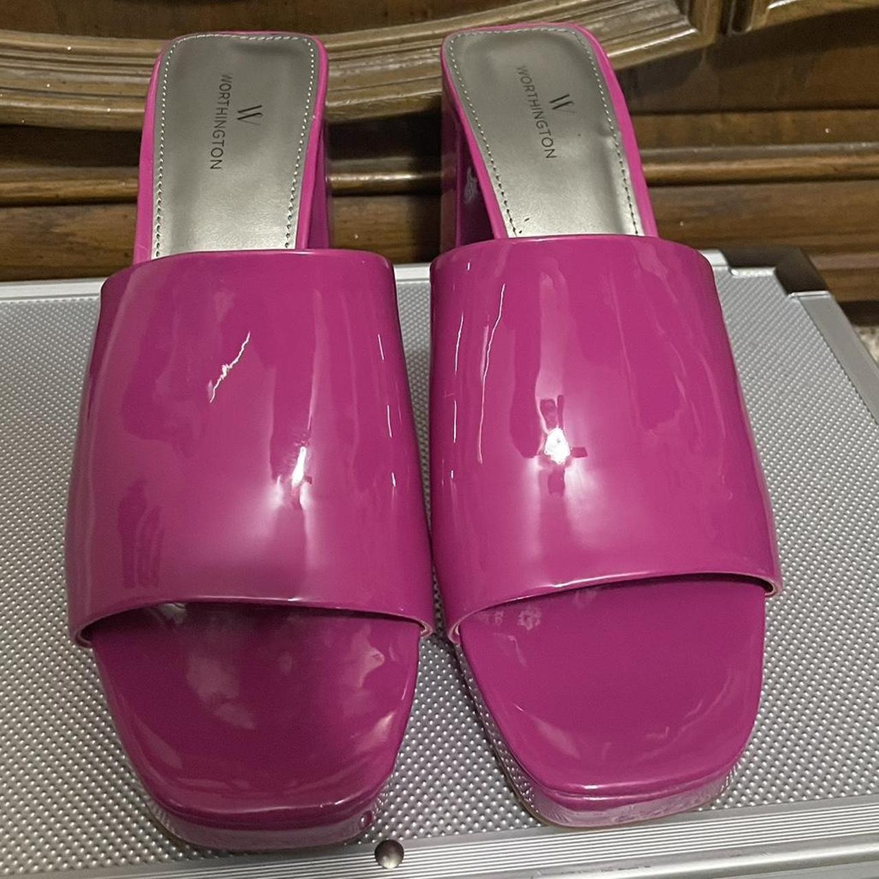 Hot pink Worthington platform mules NEVER WORN... - Depop