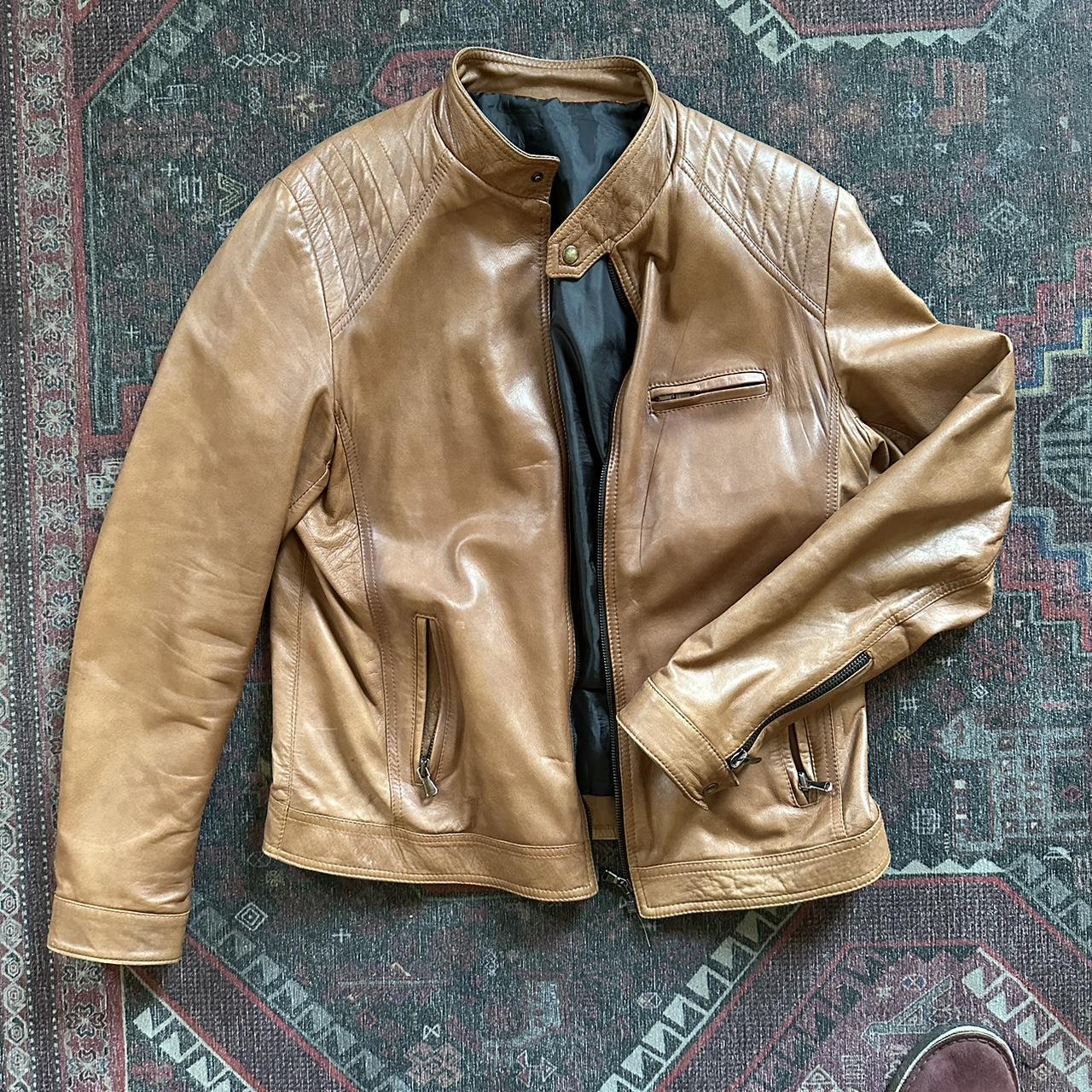 Italian leather biker jacket. Made in Florence,... - Depop