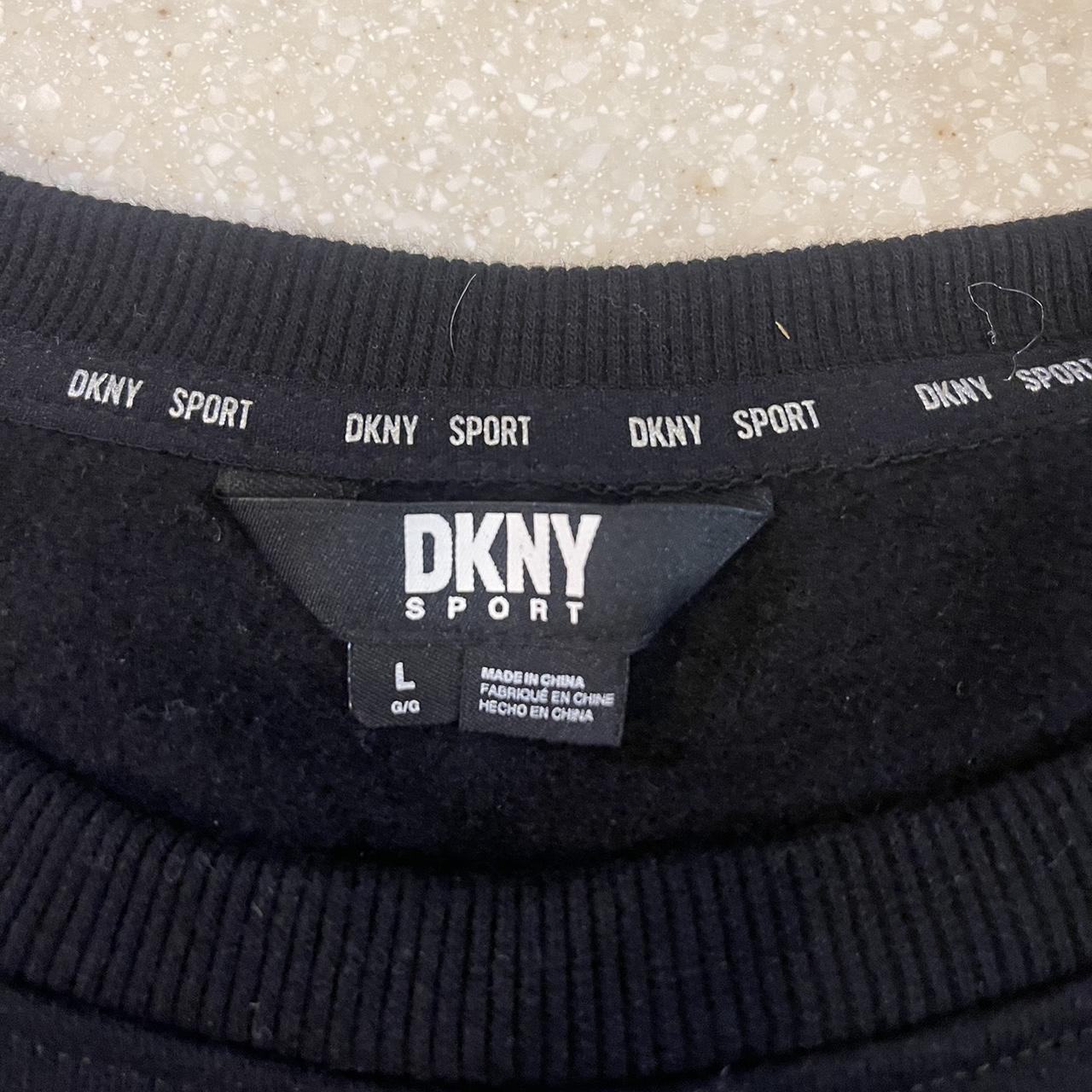 DKNY sport sweatshirt size L black with silver... - Depop
