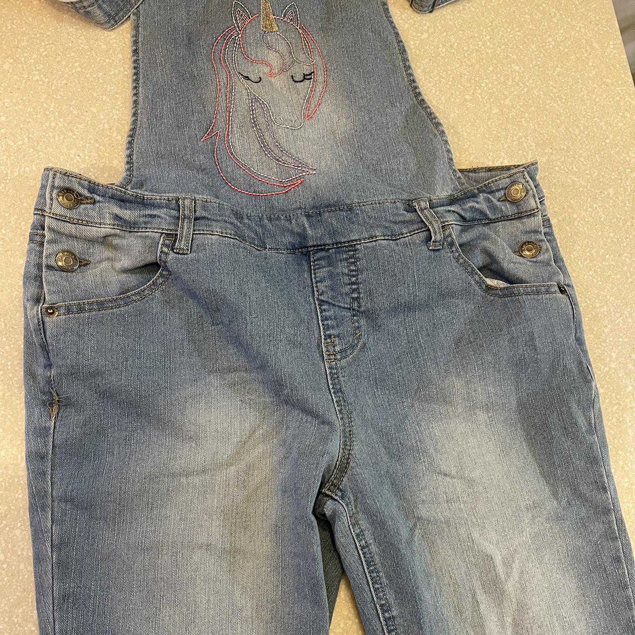 Denim Unicorn Bib overalls….Cat and Jack (14/16 xl... - Depop
