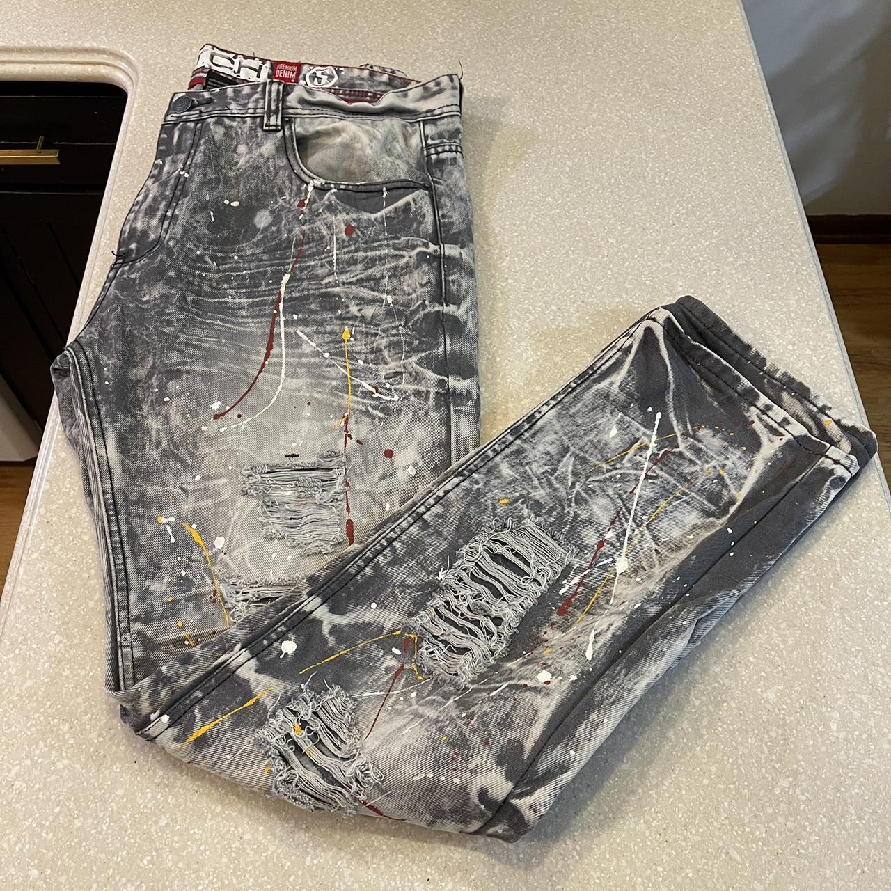 Vintage Switch Jeans. Painted Distressed graffiti... - Depop