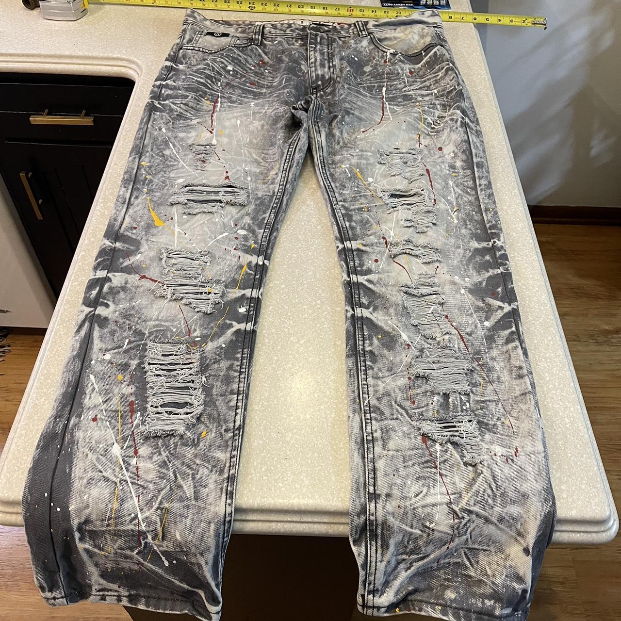 Vintage Switch Jeans. Painted Distressed graffiti... - Depop