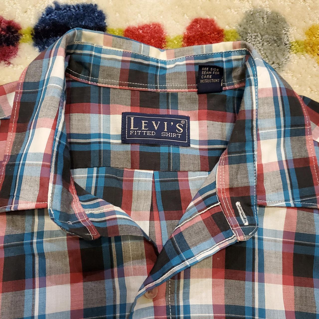 Old school vintage LEVI'S pattern collar shirt mint... - Depop