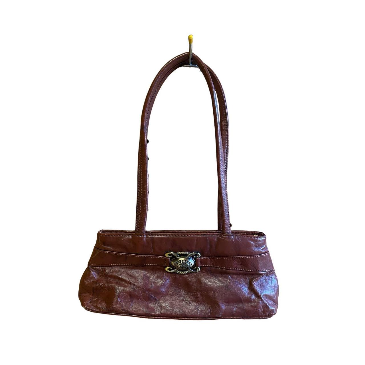 Toni Leather Red Brown Mini Purse. Slight break at... - Depop