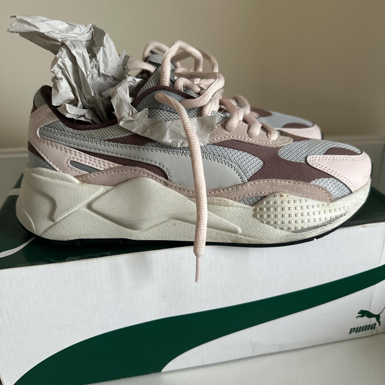 Puma RS-X trainers in pink and white Size... - Depop