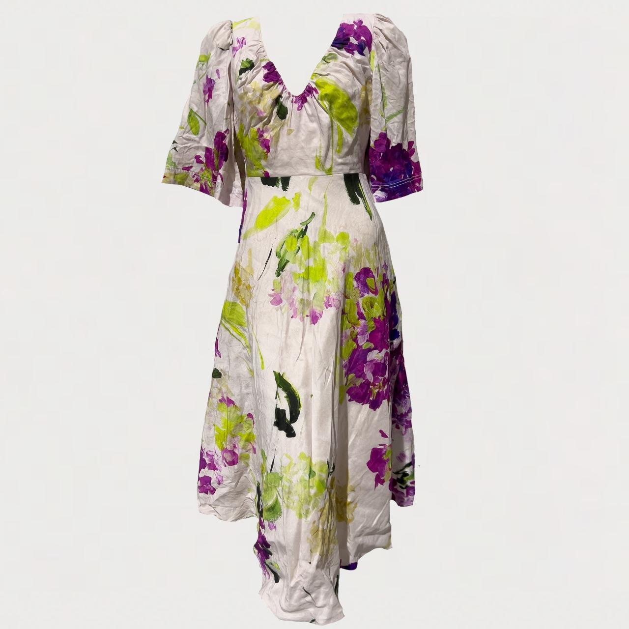 BNWOT Aje Wild Hydrangea Gilda Bell Sleeve Midi... | Depop