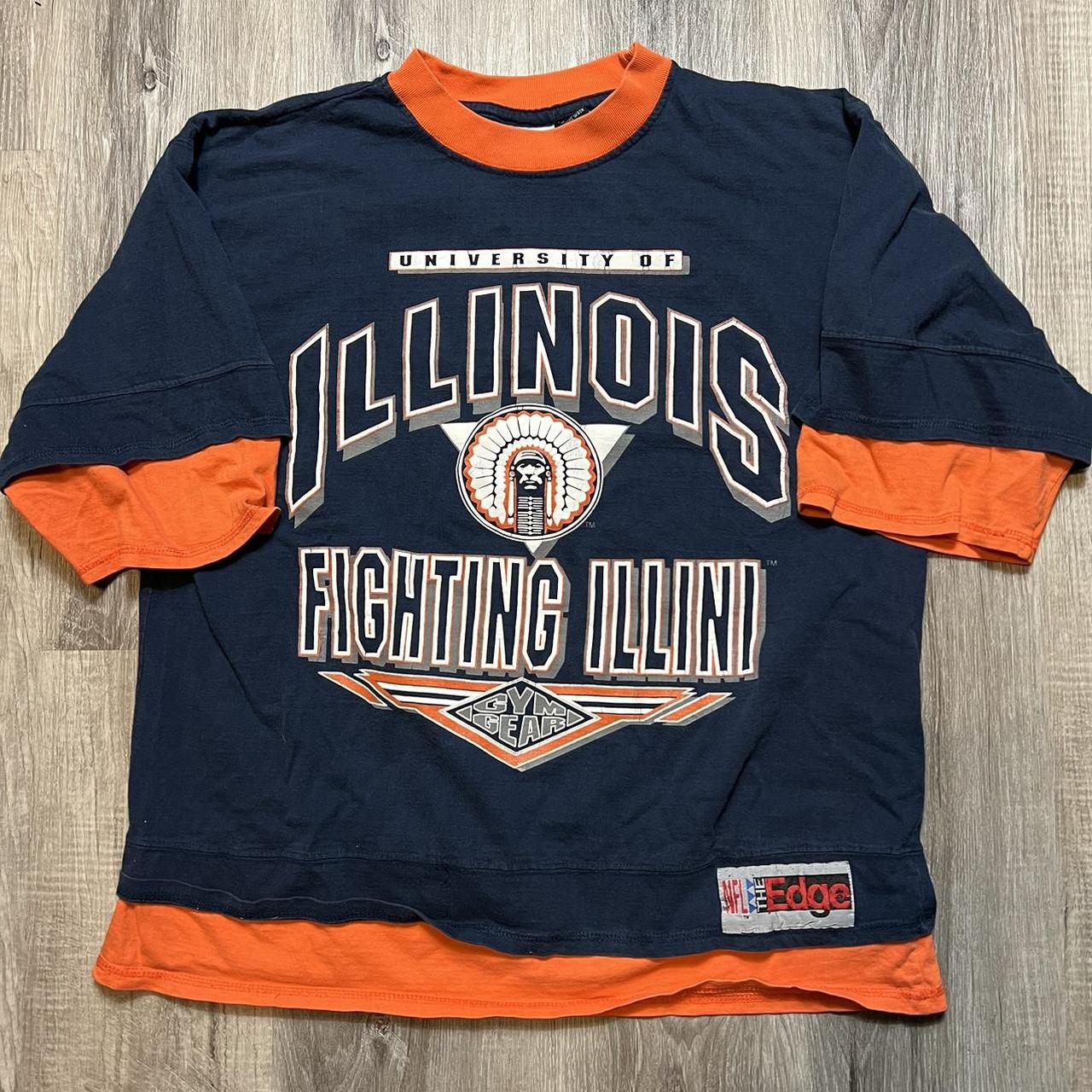 Vintage 90s University Of Illinois Big Print... - Depop