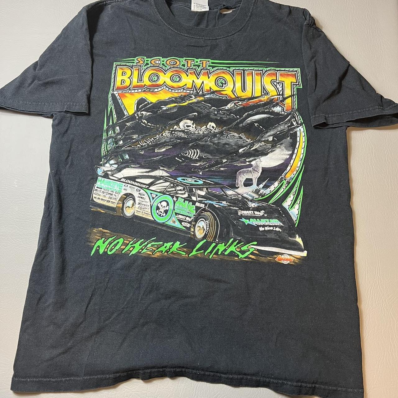 Vintage 90s Scott Bloom Quist Nascar Racing Neon T... - Depop
