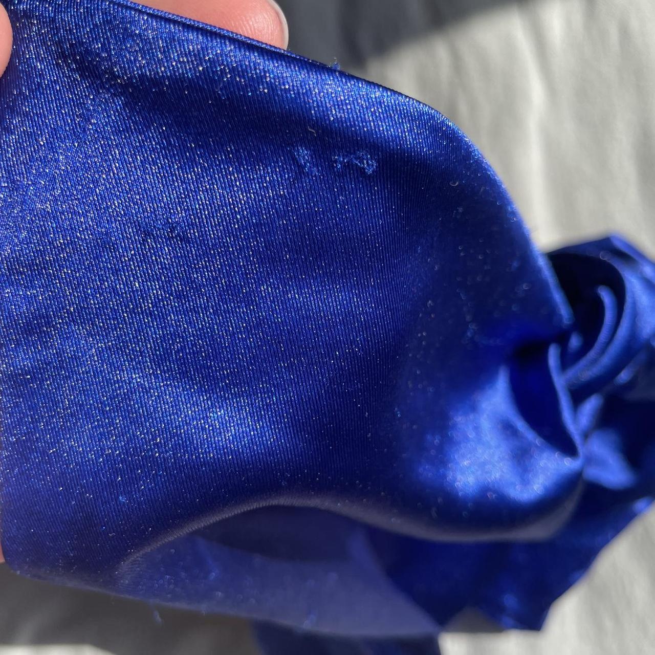 Supre blue shiny top, Size small, little bit of... - Depop