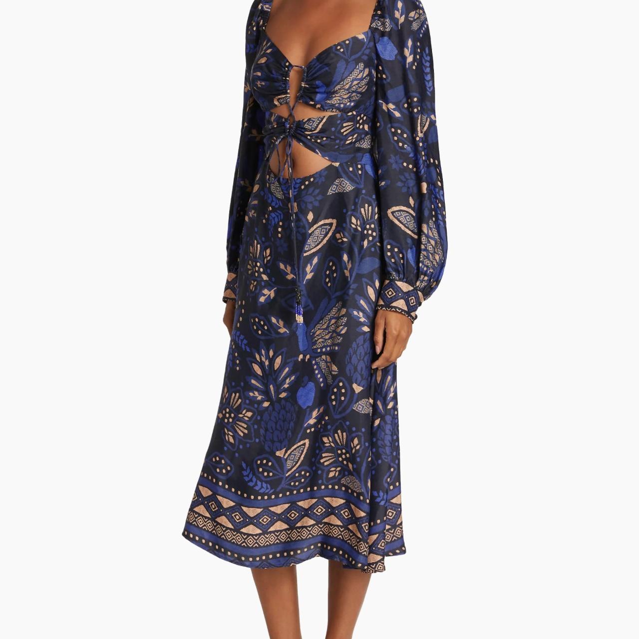 Farm Rio macaw forest cut out midi dress - Depop