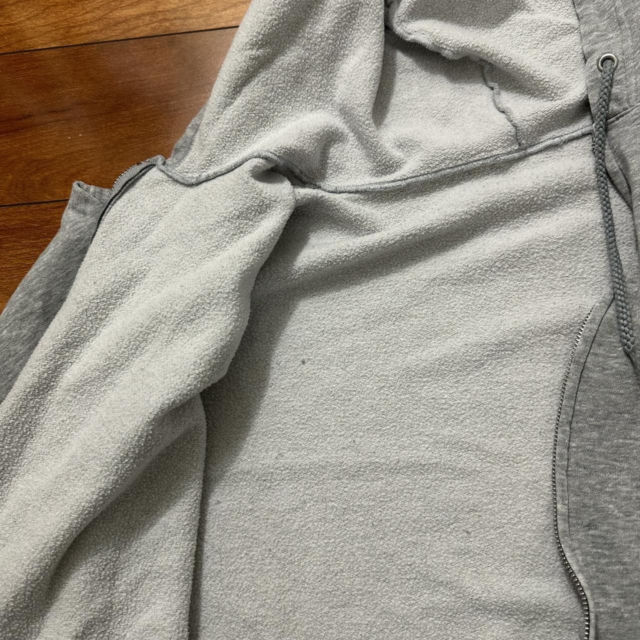 oversized plain grey zip up jacket size: fits... - Depop