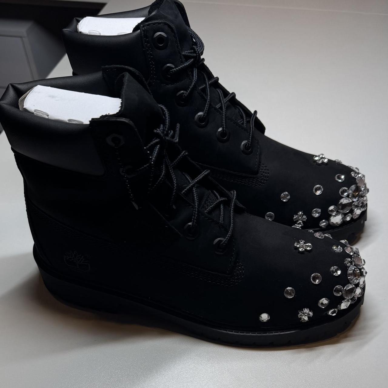 Custom Black timbs (inbox for more information) I... | Depop