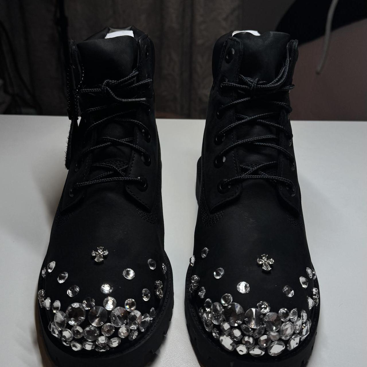 Custom Black timbs (inbox for more information) I... | Depop