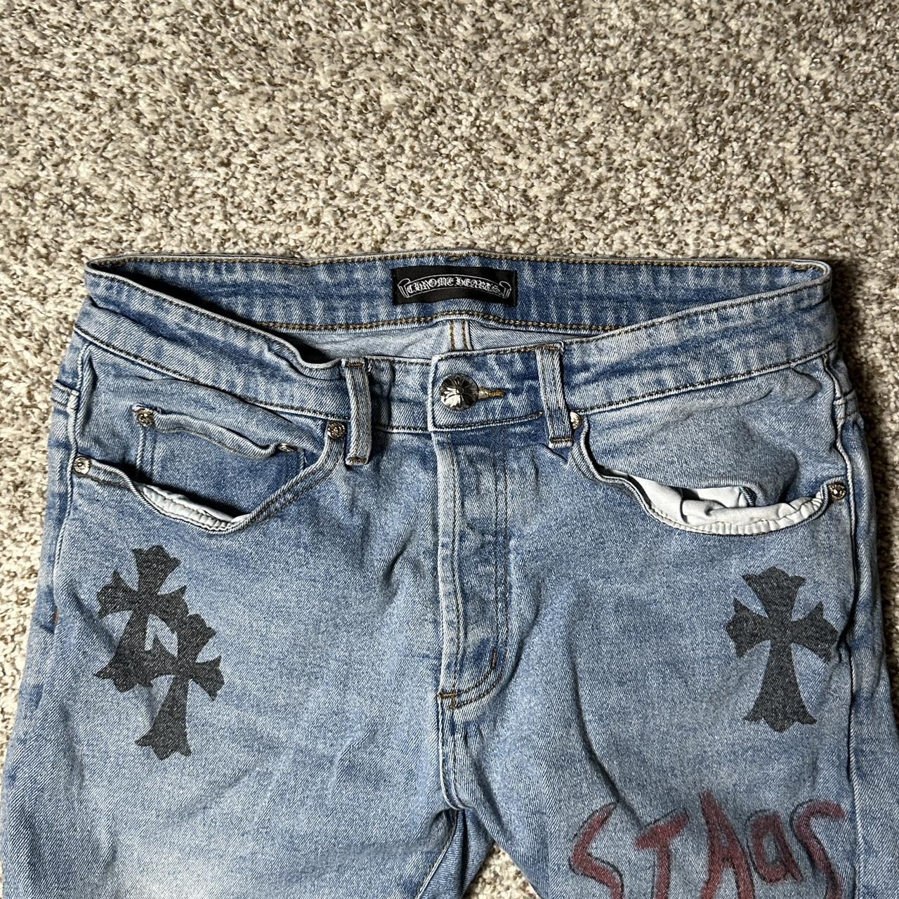 Chrome Hearts Denim Collab Jeans - Depop