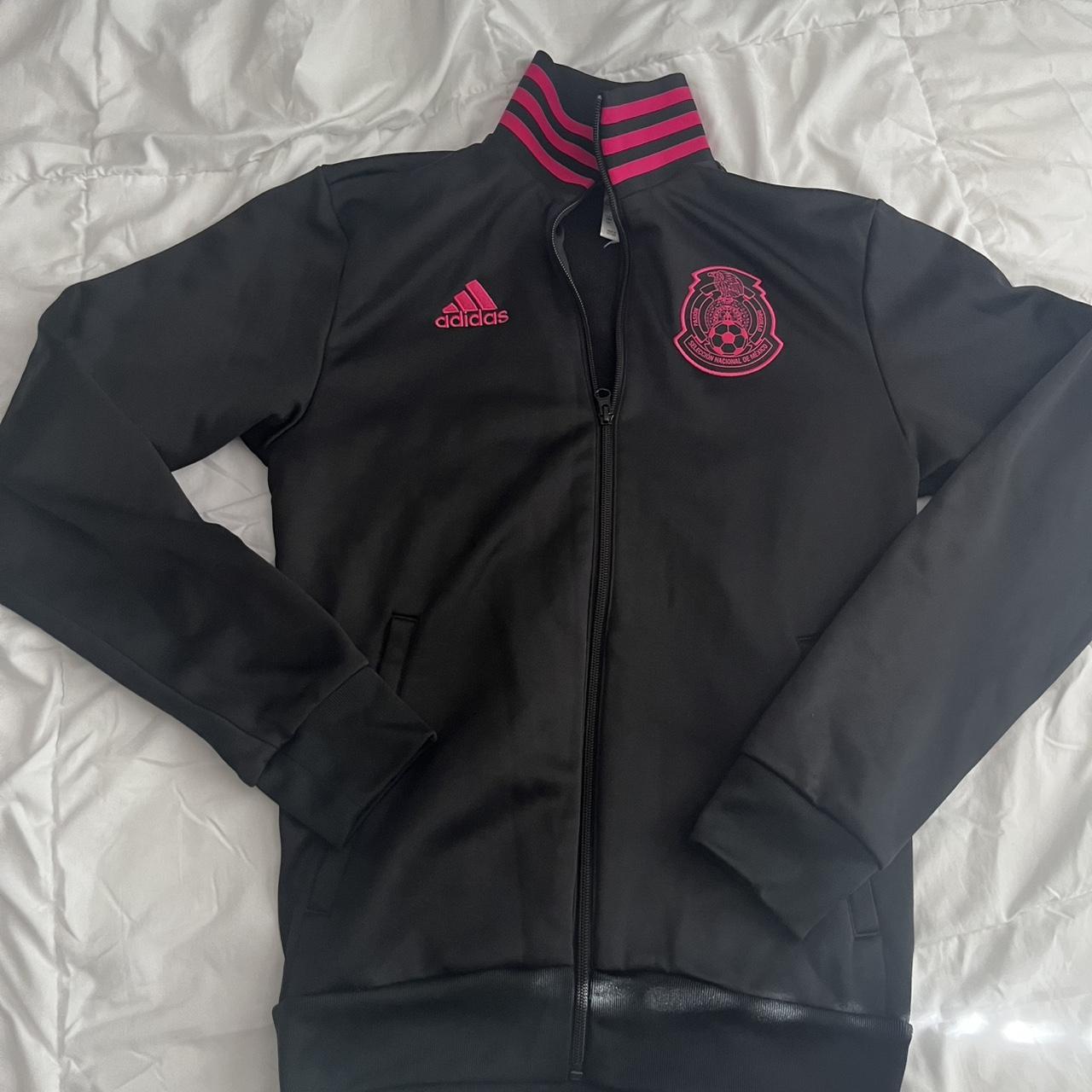 Adidas Mexico track jacket in black and pink... - Depop
