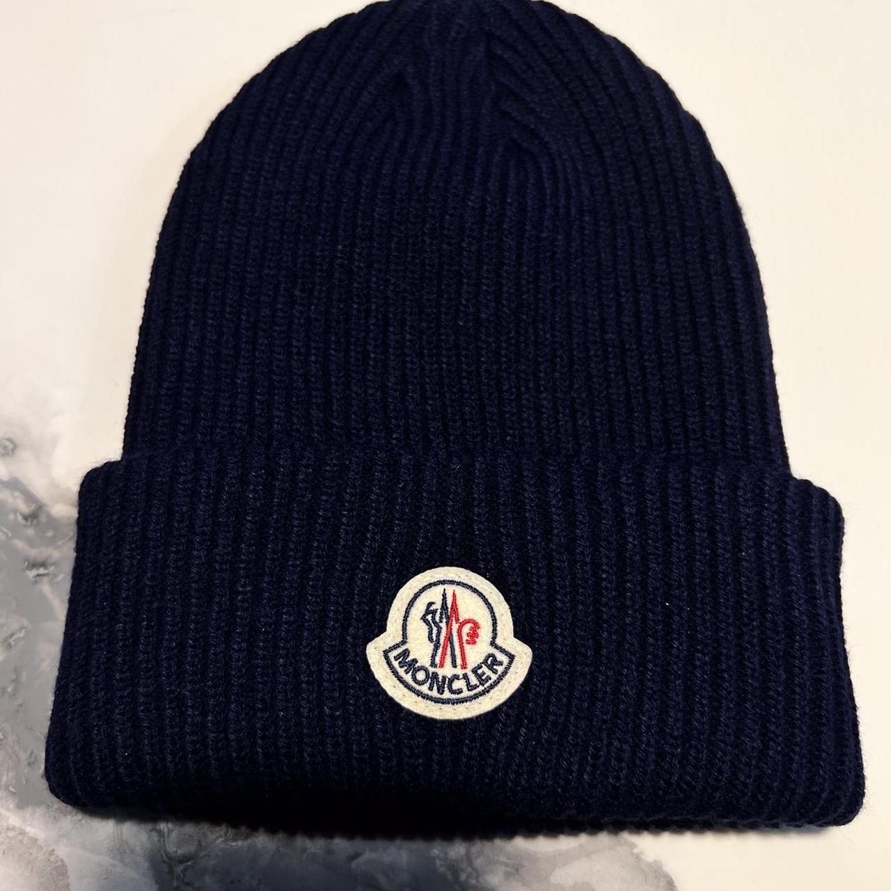 Navy Blue Moncler Skully / Beanie - Depop