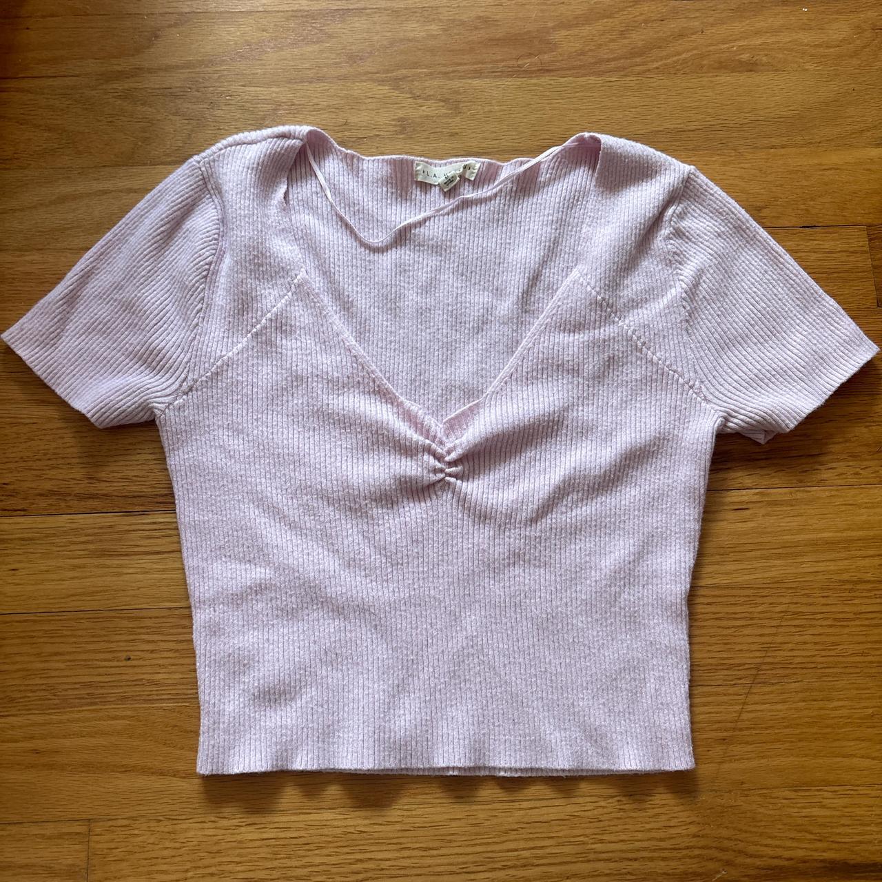 Light Pink Ribbed Crop Top .* #coquette... | Depop
